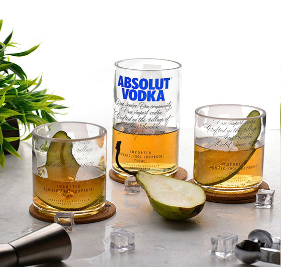 Hand-Crafted Absolut Glasses (Set of Three) – GoGiftid